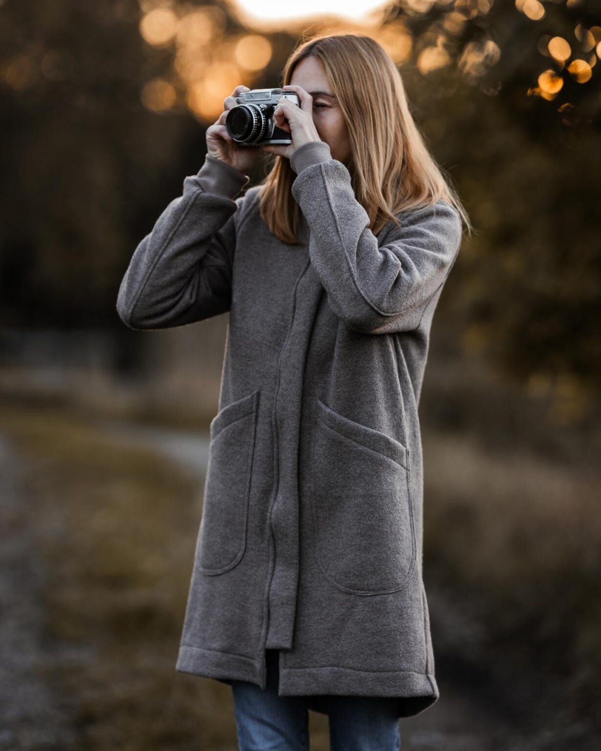 Damen Walkmantel mit Reißverschluss - Wichtelkidz